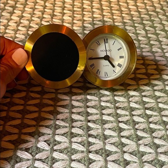 Movado | Wall Decor | Movado Dual Gold And Black Desk Clock | Poshmark